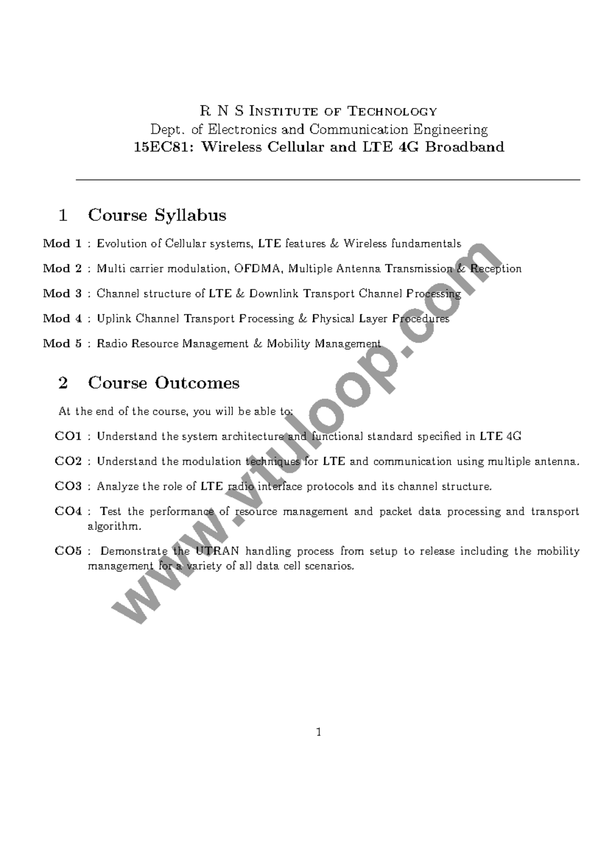 M1 - Wireless and Cellular Communication 18EC81 - R N S Institute of ...