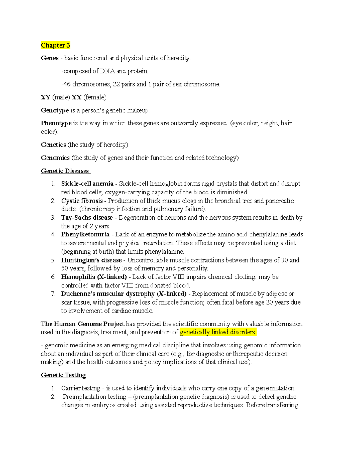 Chapter 3 Week 1 - Chapter 3 Genes - basic functional and physical ...