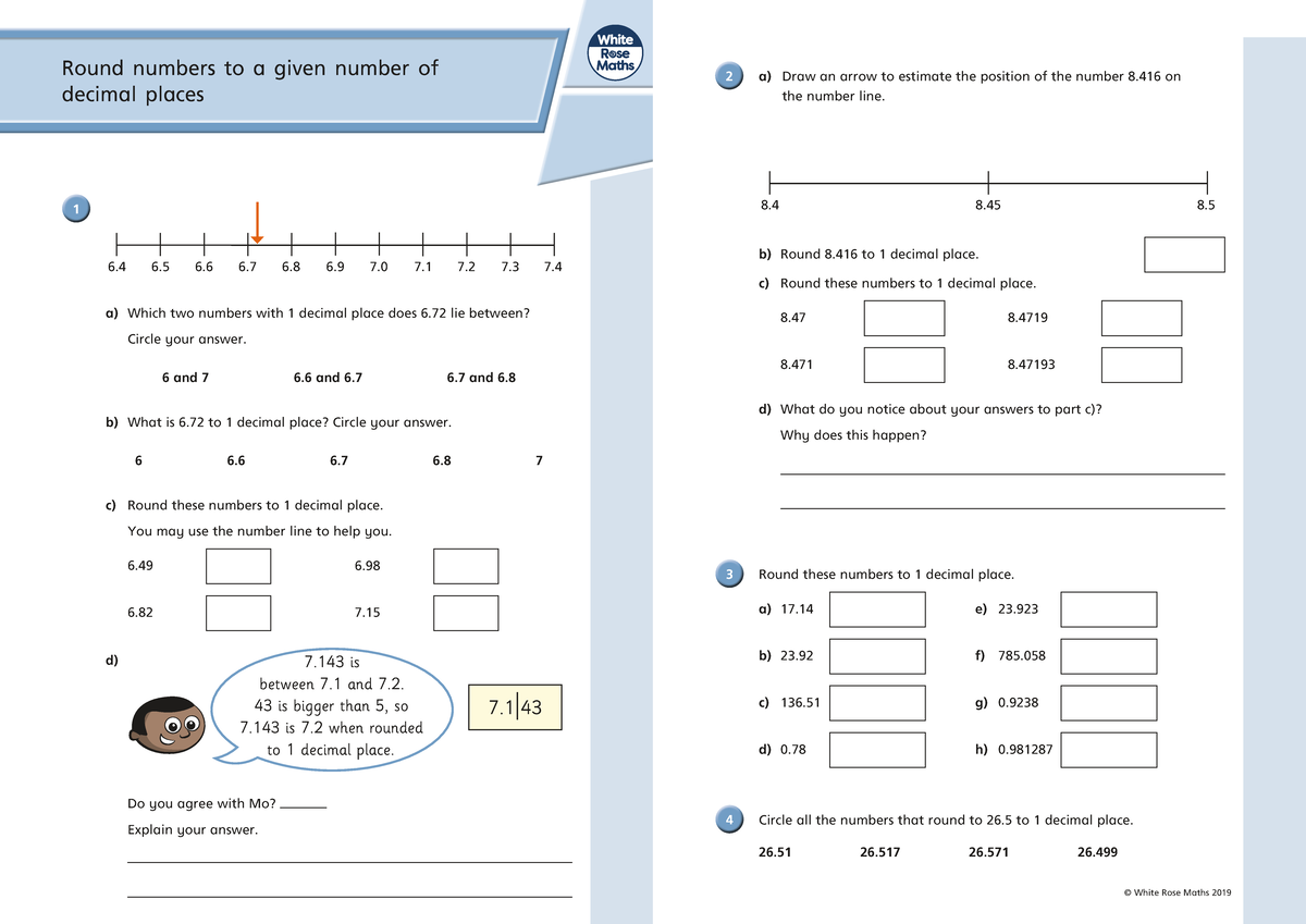 Maths Worksheet 16.02: Rounding Numbers to 1 Decimal Place - Studocu