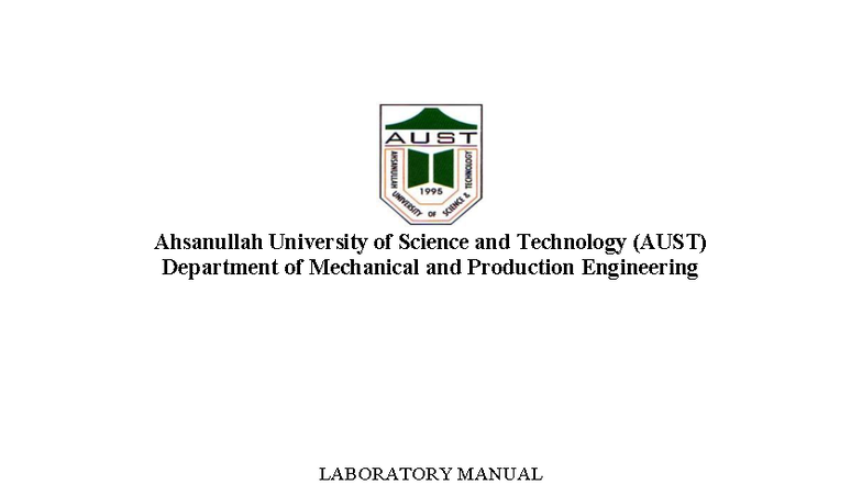 AUST IPE 2216: Lab Manual for Measurement & Instrumentation - Studocu