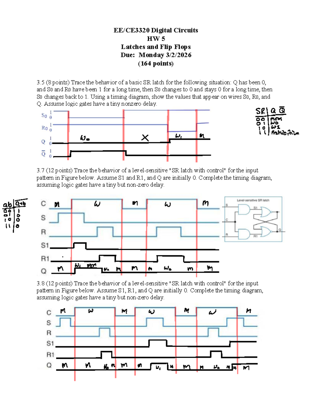 Digital Circuits HW 5: Latches & Flip Flops Analysis - Studocu