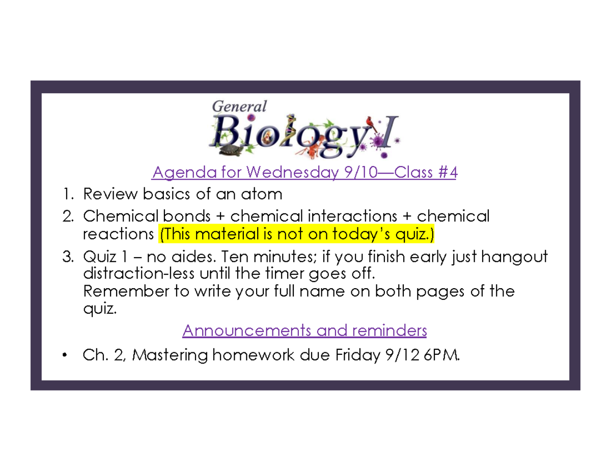 Chemical Bonds and Interactions Study Guide for BIOL 1111 - Studocu
