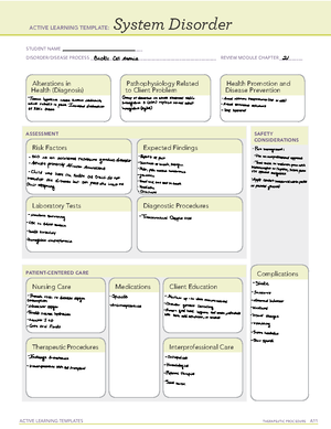 ATI Peds System Disorder Burns - ACTIVE LEARNING TEMPLATES System ...