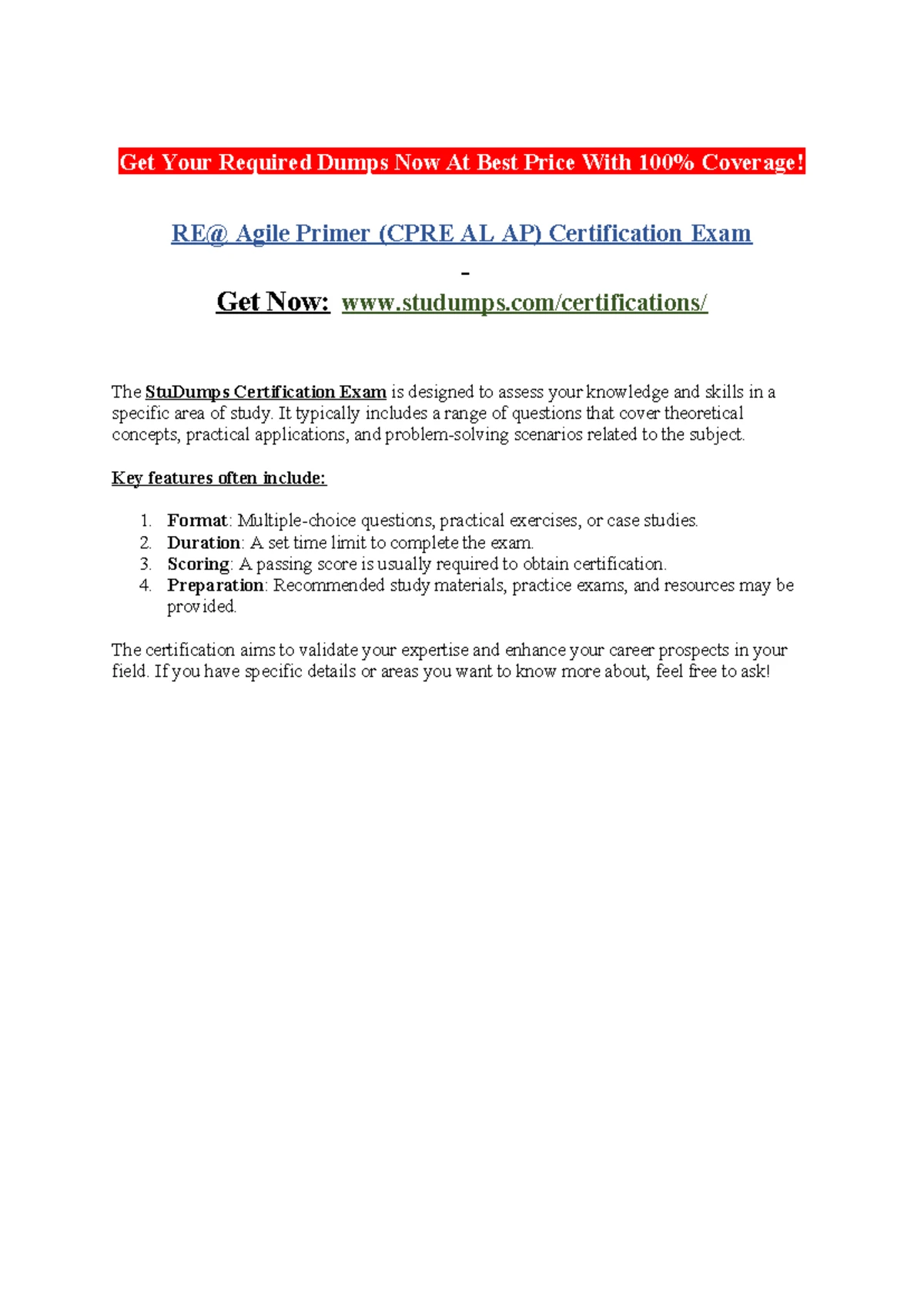 Advanced Level Requirements Management (CPRE AL MAN) Certification Exam ...