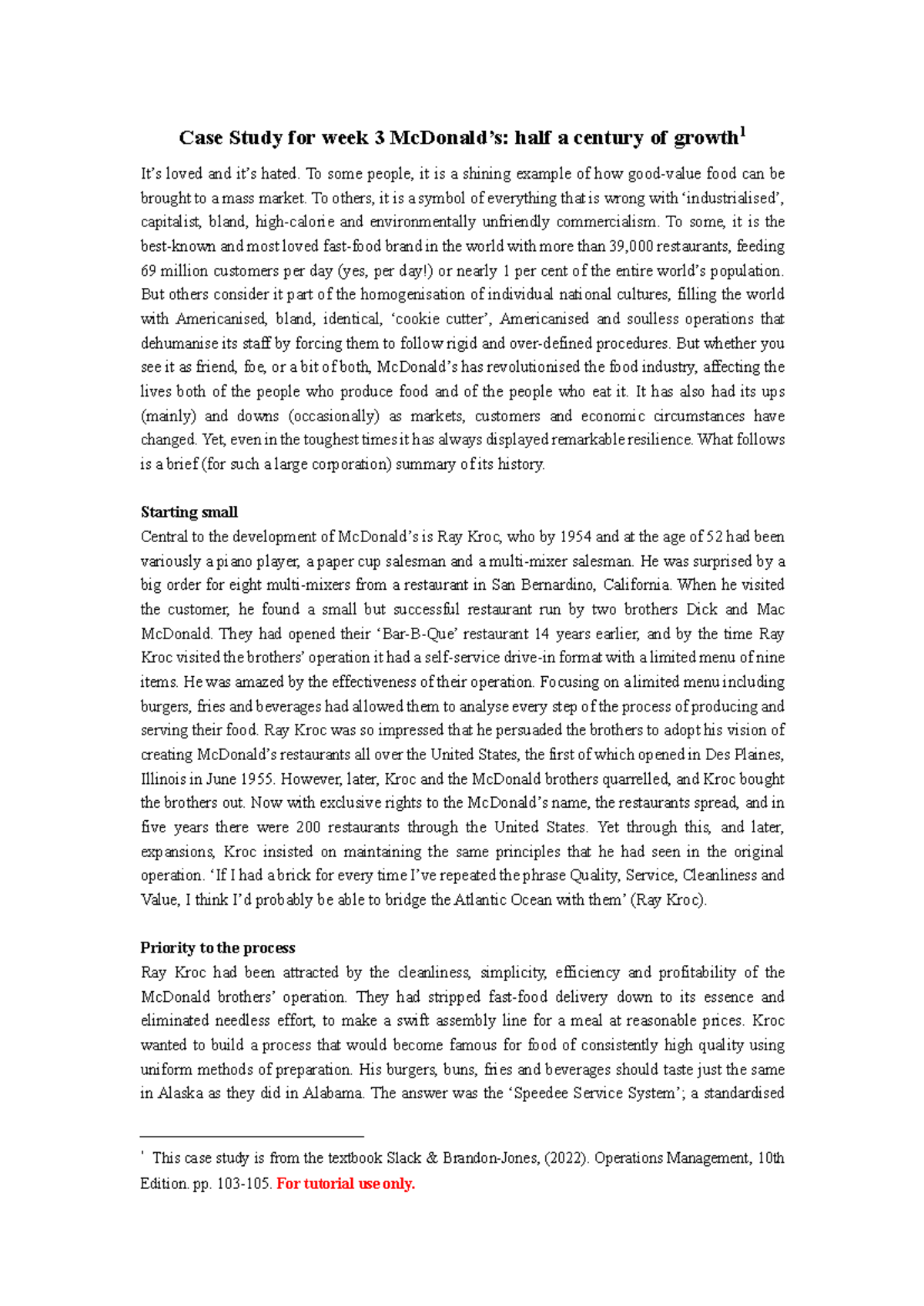 Case Study: Week 3 Analysis of a Global Food Giant's Evolution - Studocu