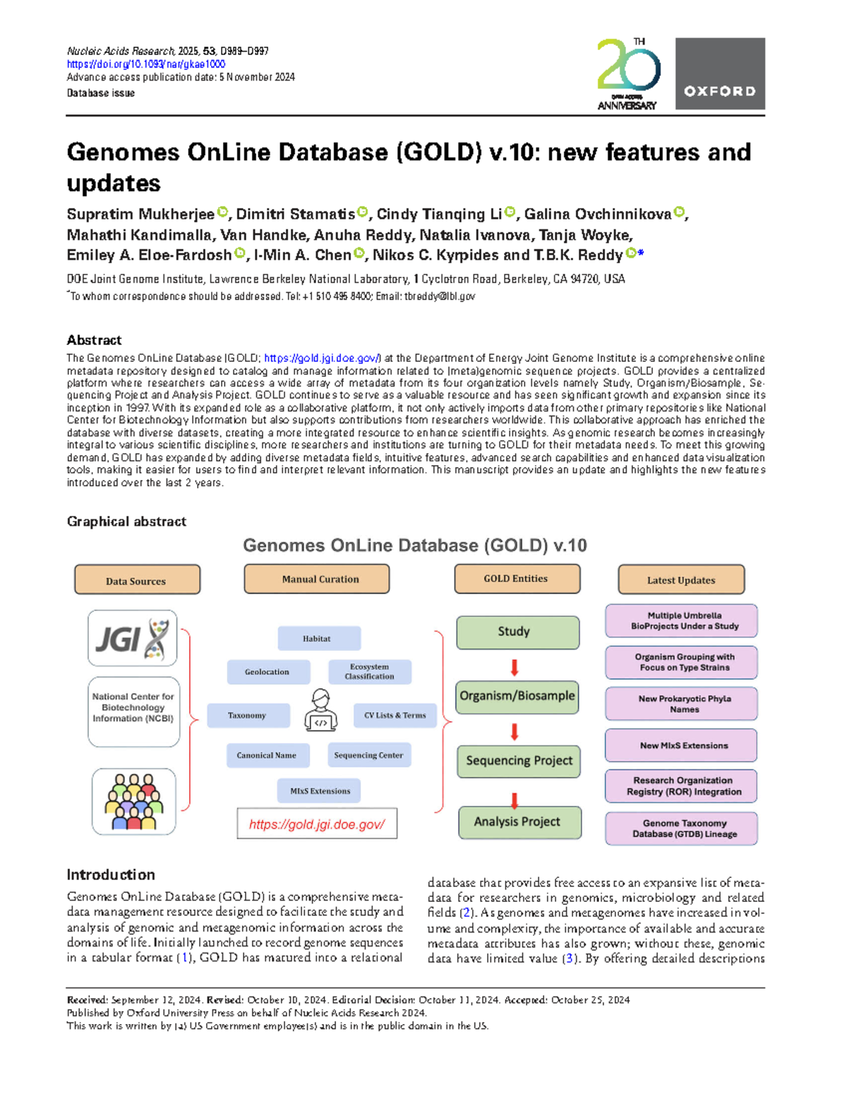 GOLD Database v.10: New Features & Updates (NAR 2025) - Studocu