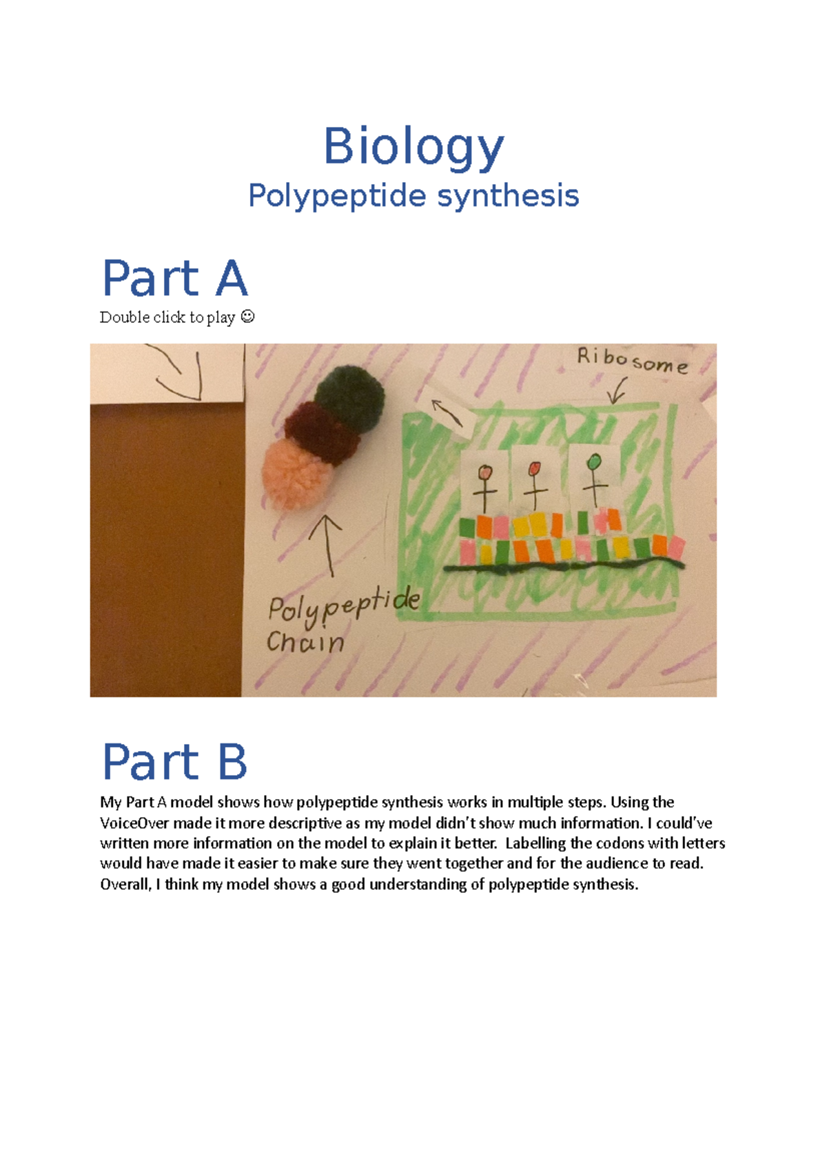 Biology Module HSC: In-Depth Study of Polypeptide Synthesis - Studocu