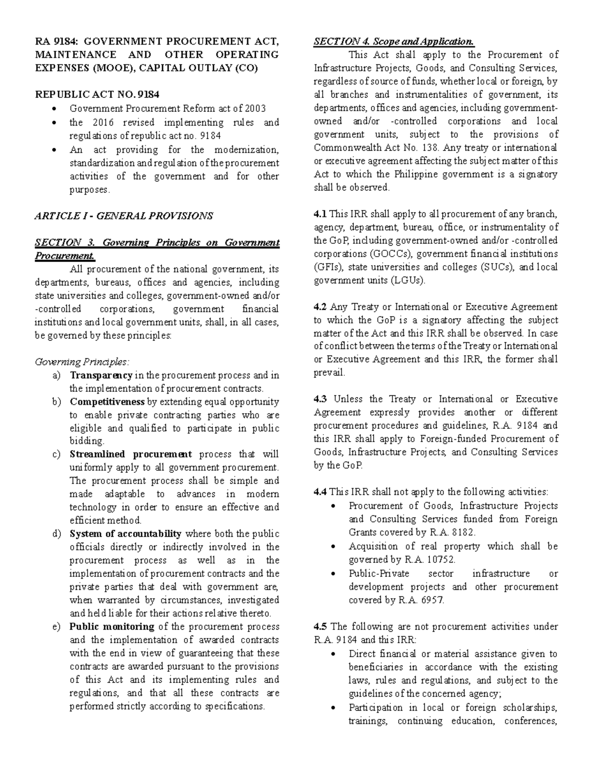 RA 9184: Comprehensive Overview of Government Procurement Policies ...