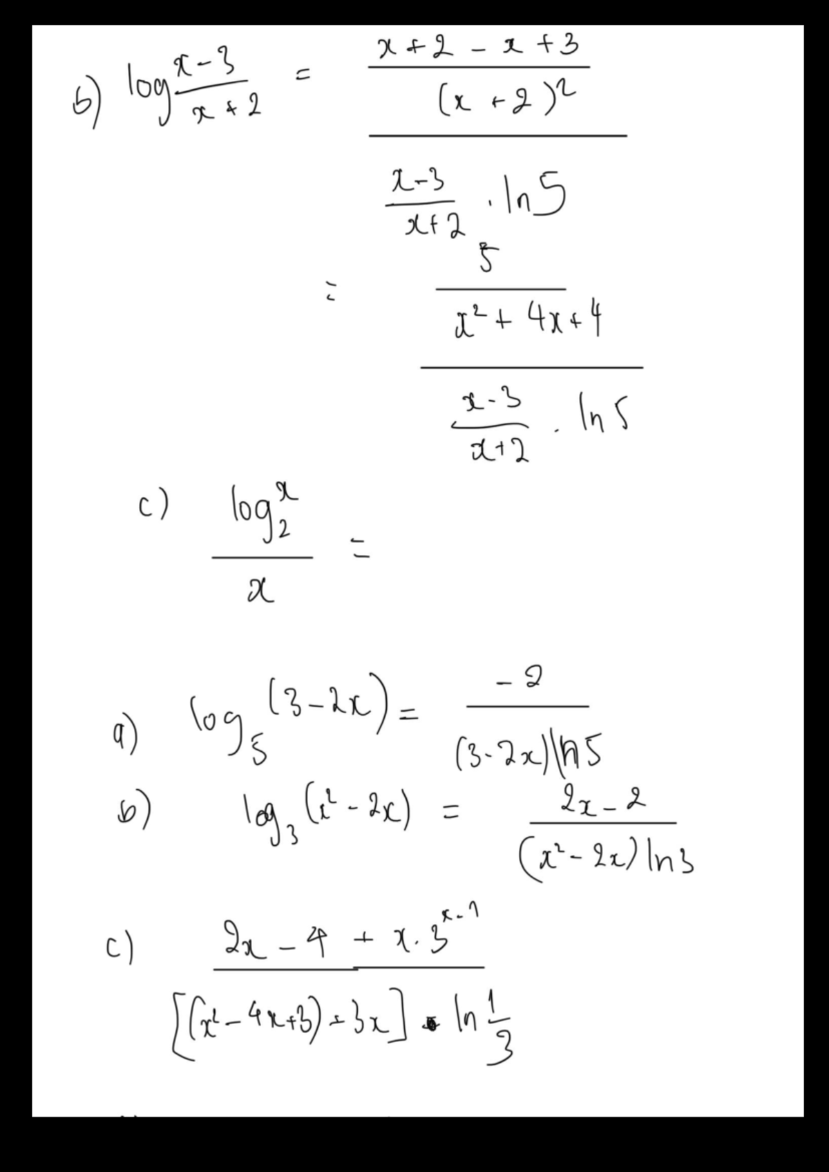 Mathematics Homework: Logarithmic Functions & Equations - Studocu