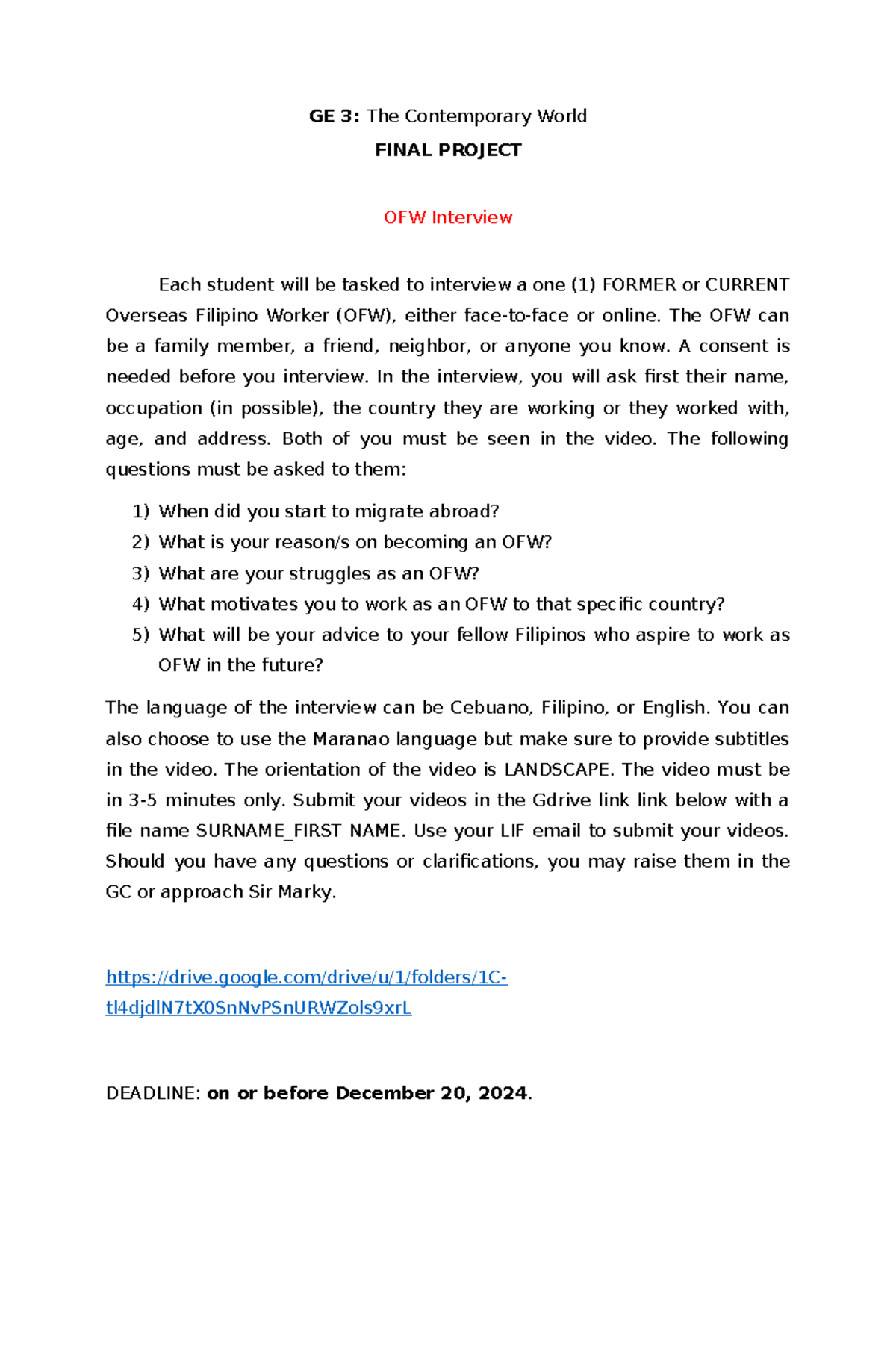 GE-3 Final- Project - A practice material for learners - GE 3: The ...