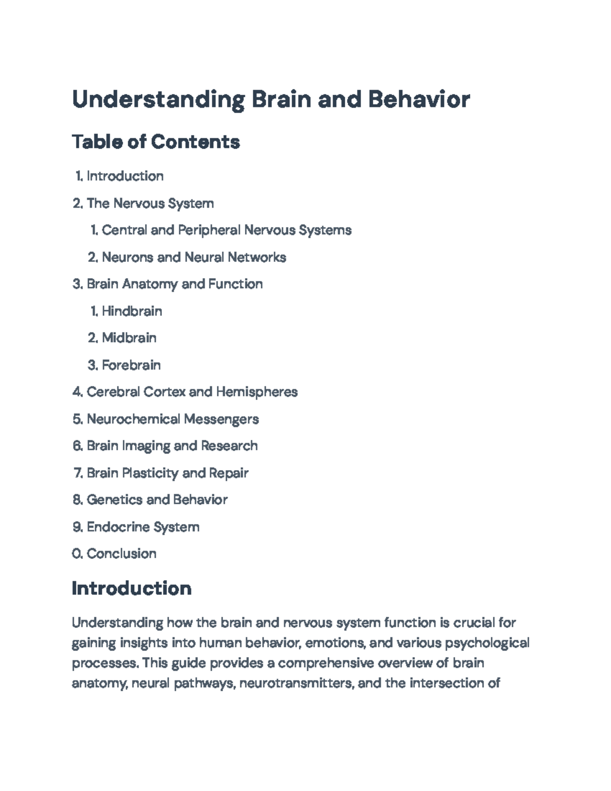Understanding Brain and Behavior: Anatomy, Function, and Genetics ...