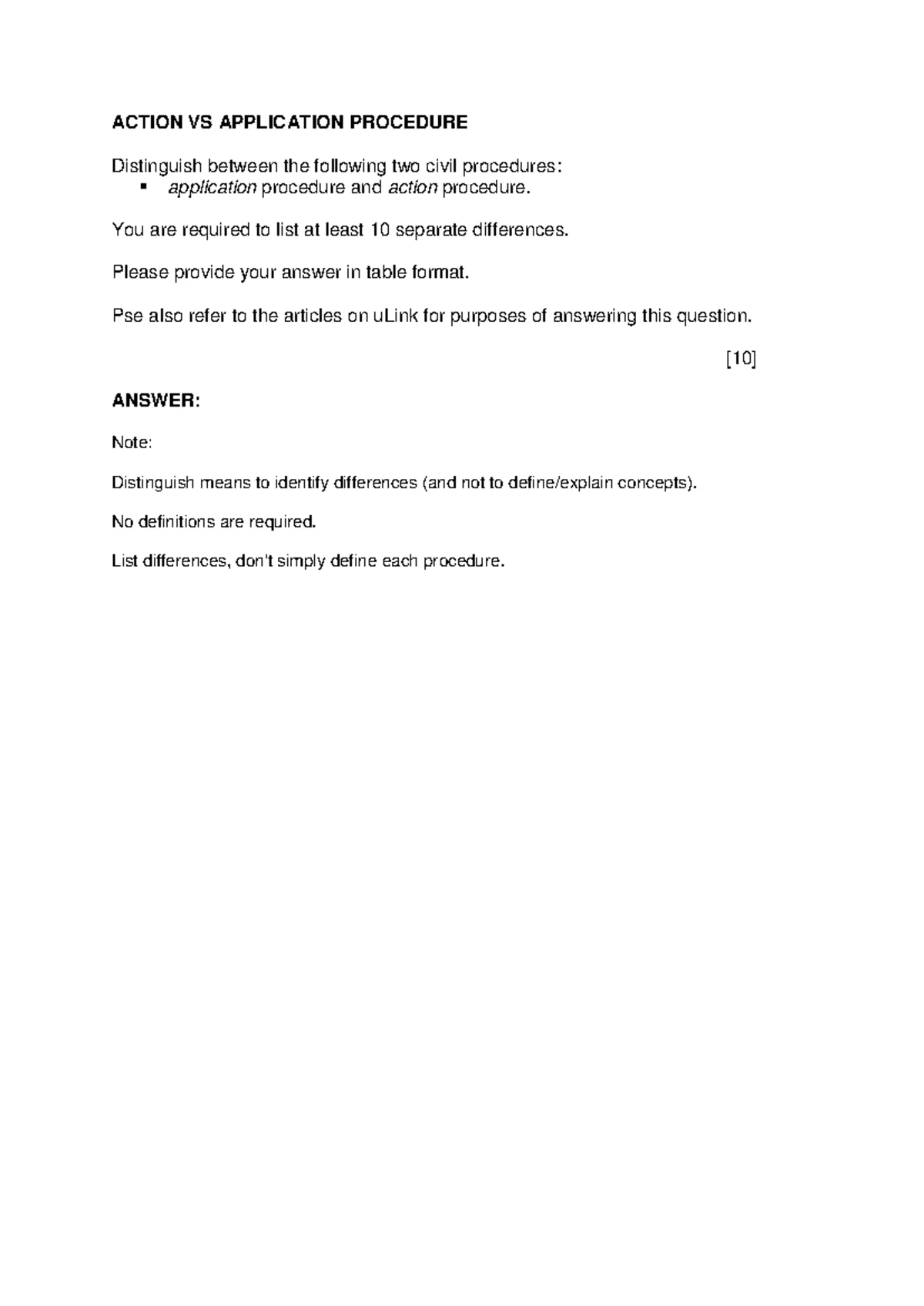 The difference between Application and Action proceedings - In ...