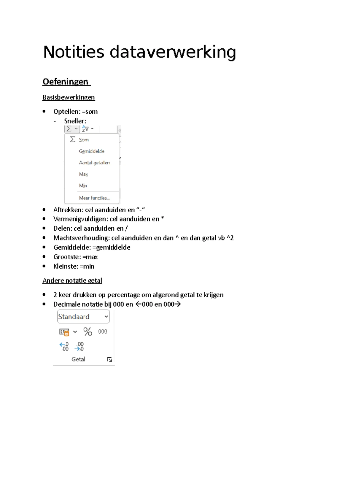 Dataverwerking: Samenvatting Theorie en Formules voor Frequentietabel - Studocu