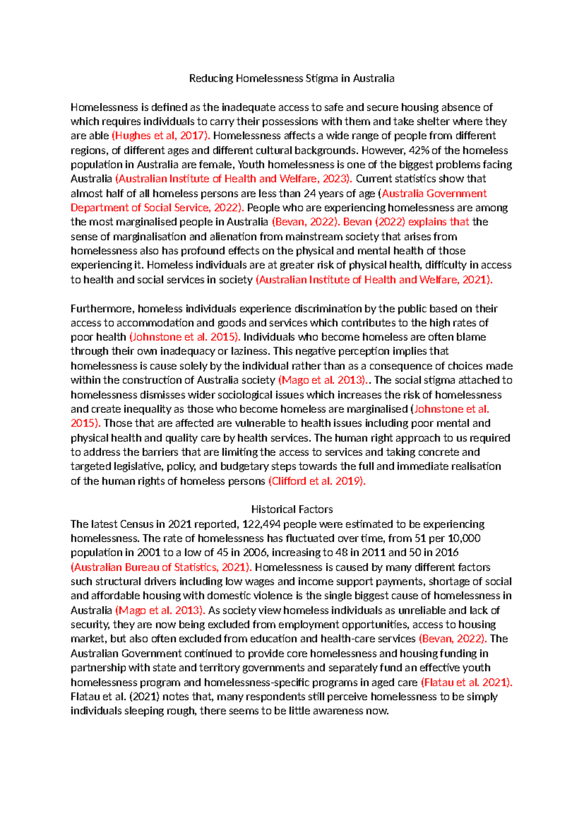Reducing Stigma of Homelessness in Australia: Causes and Solutions ...