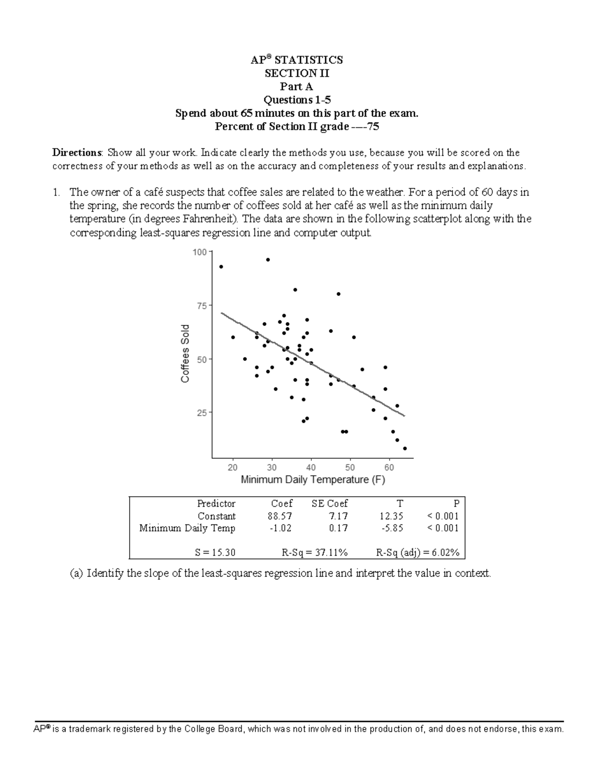 AP® Statistics 2019 Practice Exam Free Response Questions Analysis ...