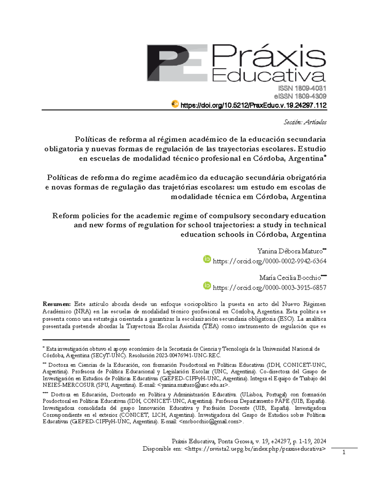 Políticas de Reforma al Régimen Académico en Educación Secundaria ...