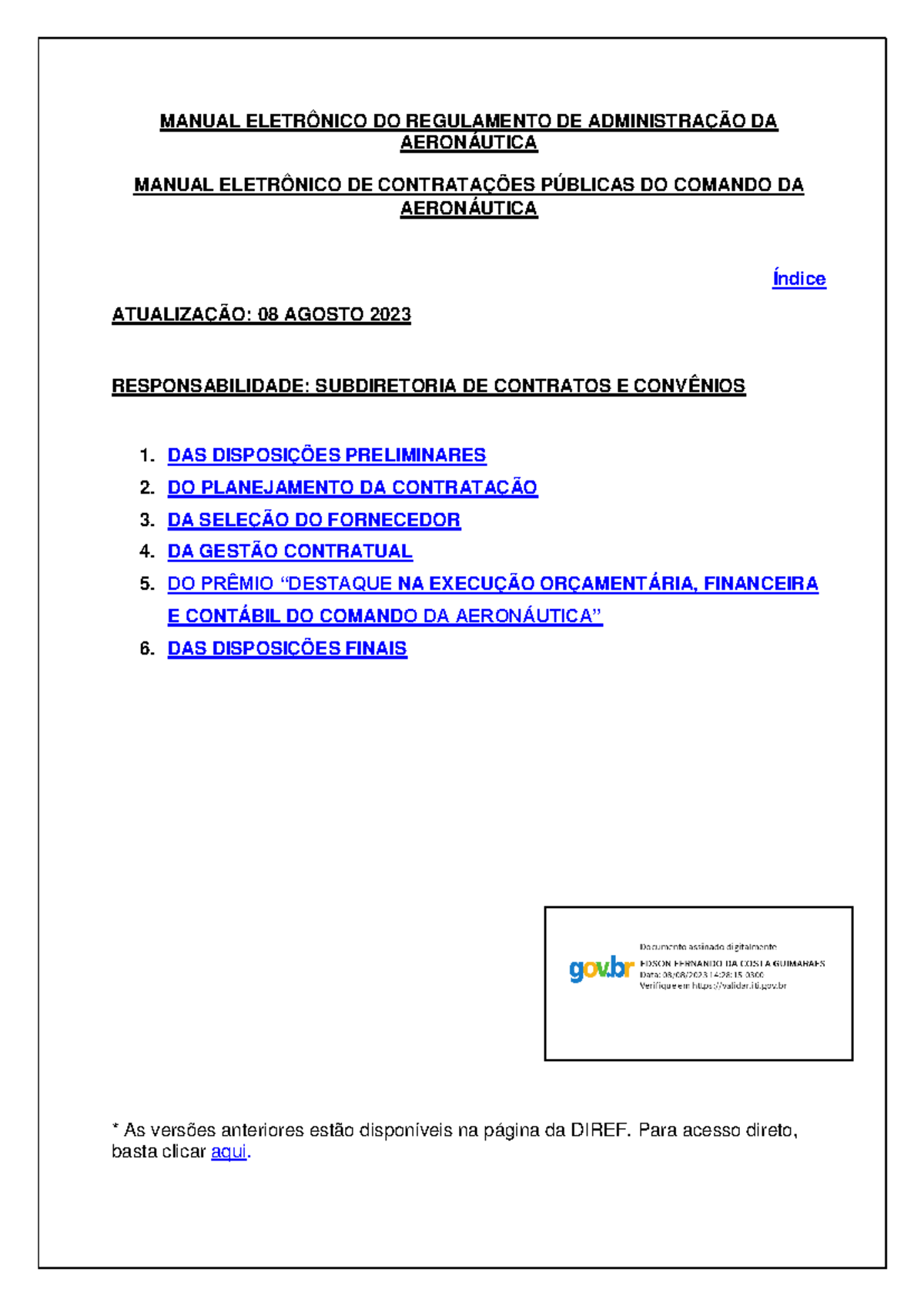 Manual de Contratações Públicas - Comando da Aeronáutica (COMAER) - Studocu