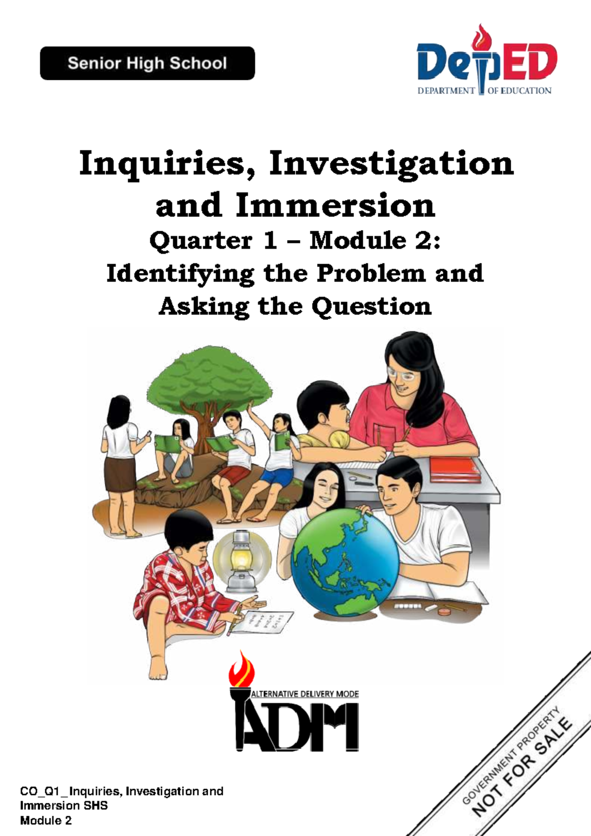 CO_Q1_Inquiries, Investigation and Immersion SHS Module 2: Identifying ...