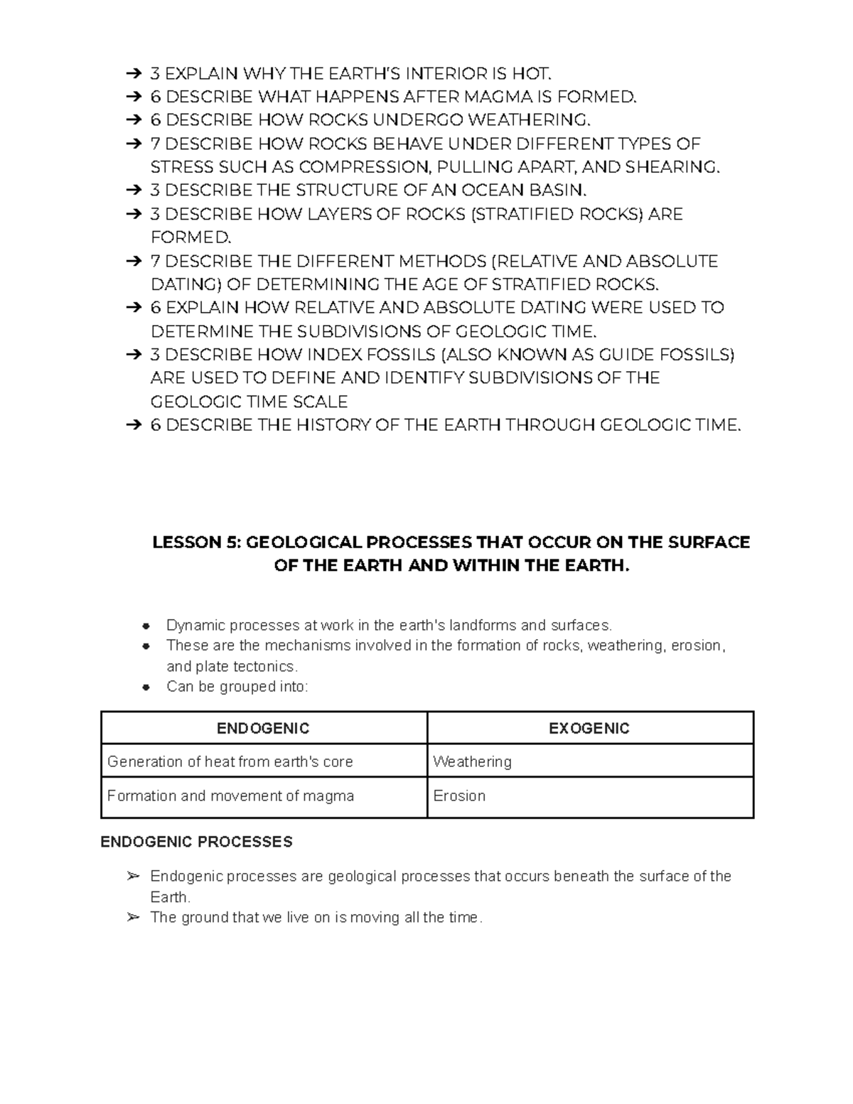 Geology 101: Comprehensive Earth Science Review and Key Concepts - Studocu