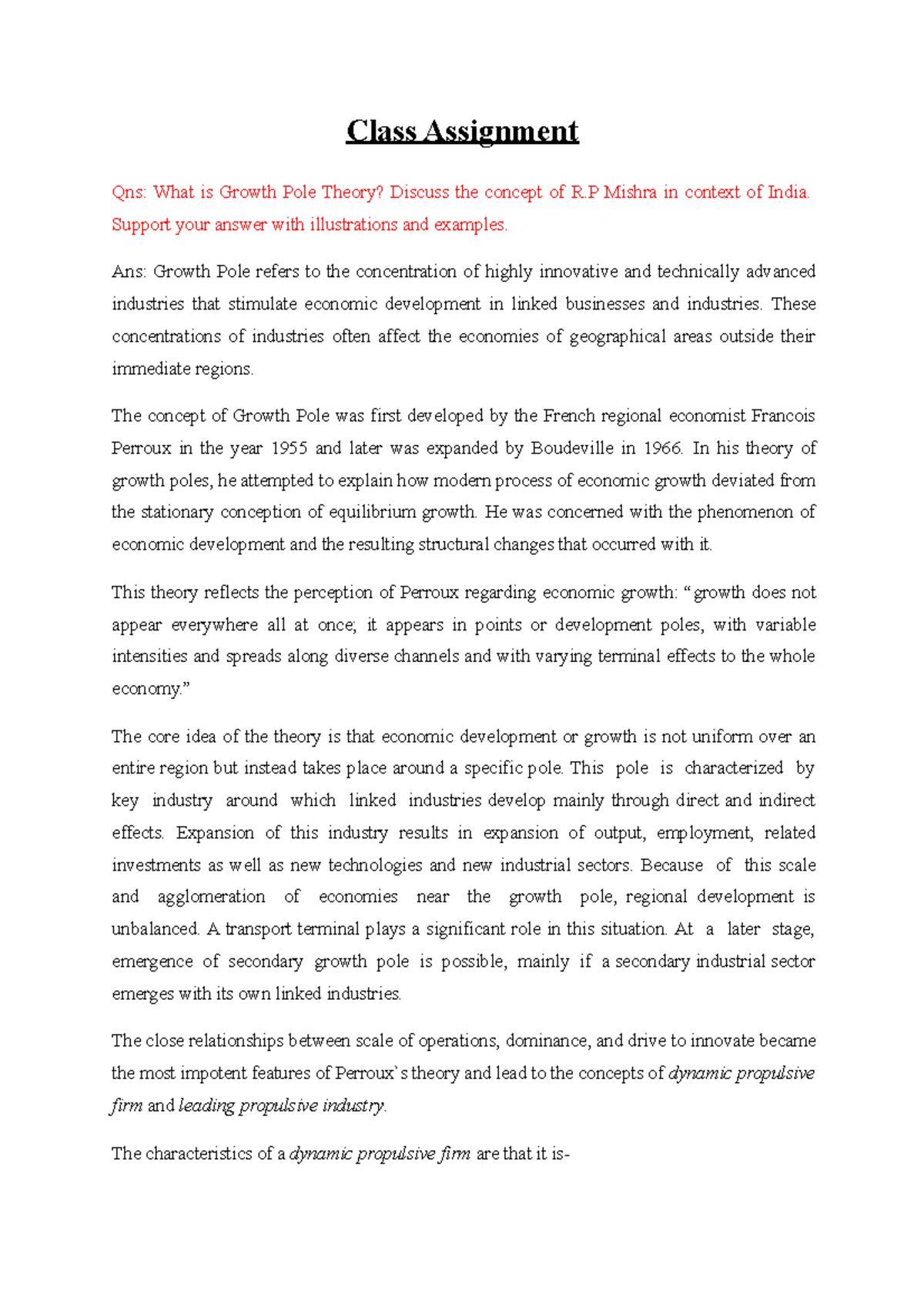 Growth Pole Theory - Regional Planning and Development - Class ...