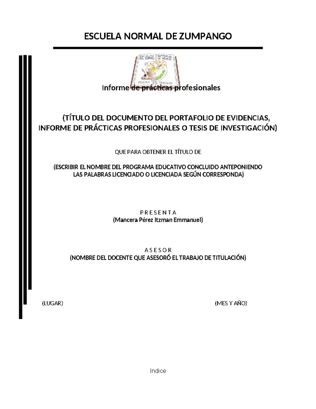 Informe de Prácticas Profesionales - Licenciatura en Educación 2024 - Studocu