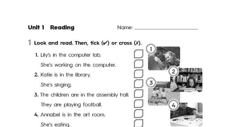 Reading Activities Unit 1-8: 2ND Grade Exercises - Studocu