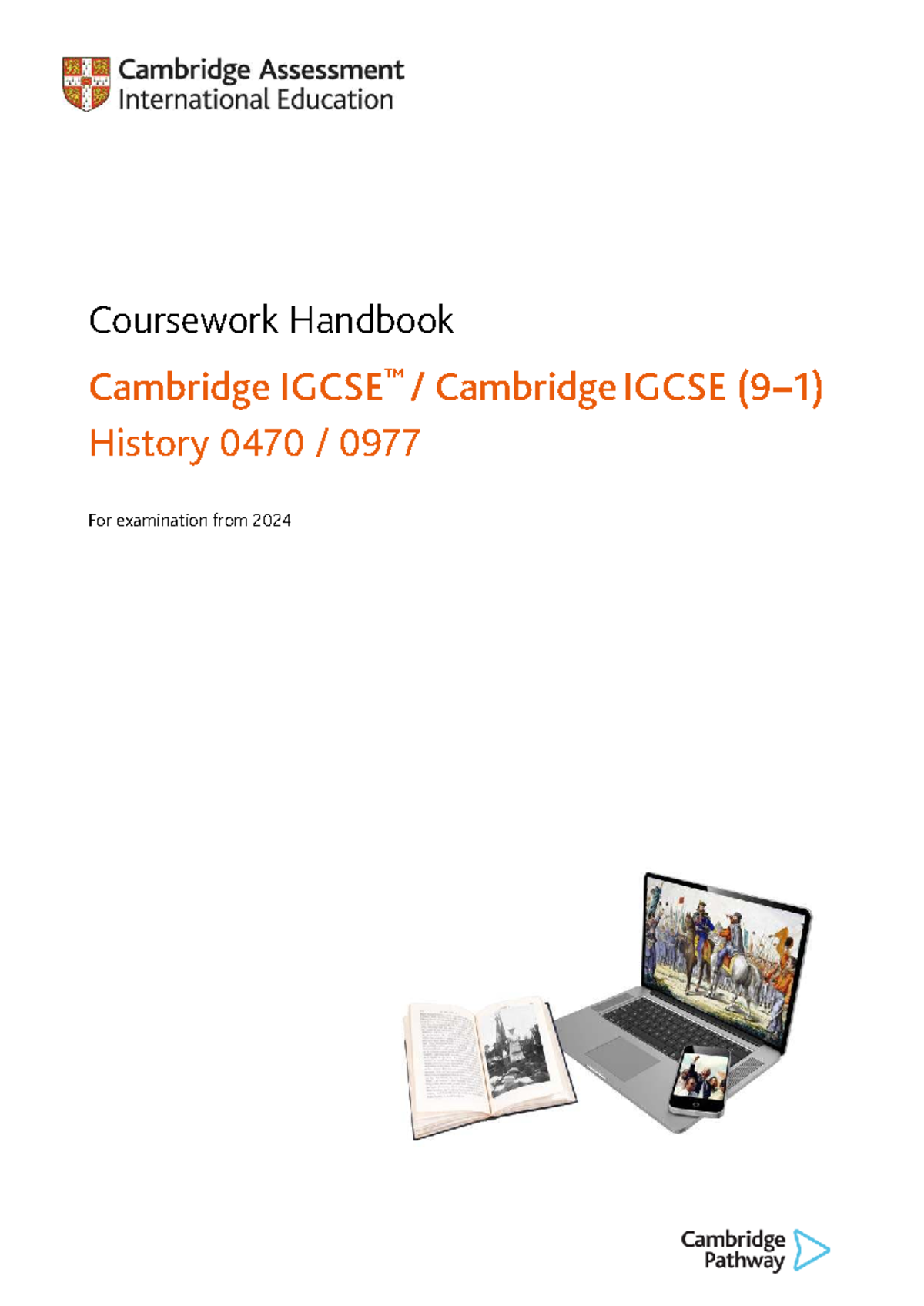Cambridge IGCSE History 0470 Coursework Handbook for 2024 Exam - Studocu
