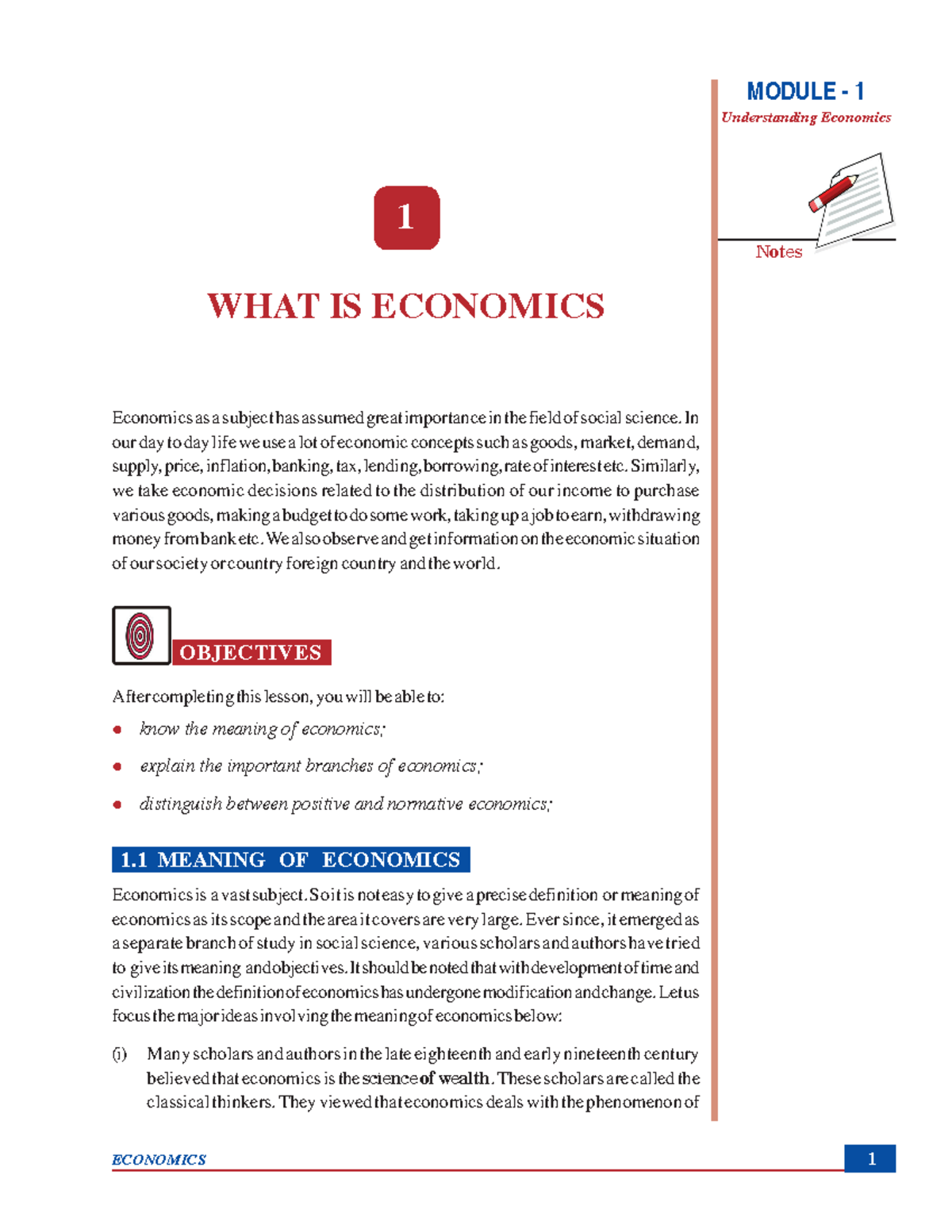 MODULE 1: Understanding Economics - Key Concepts and Definitions - Studocu
