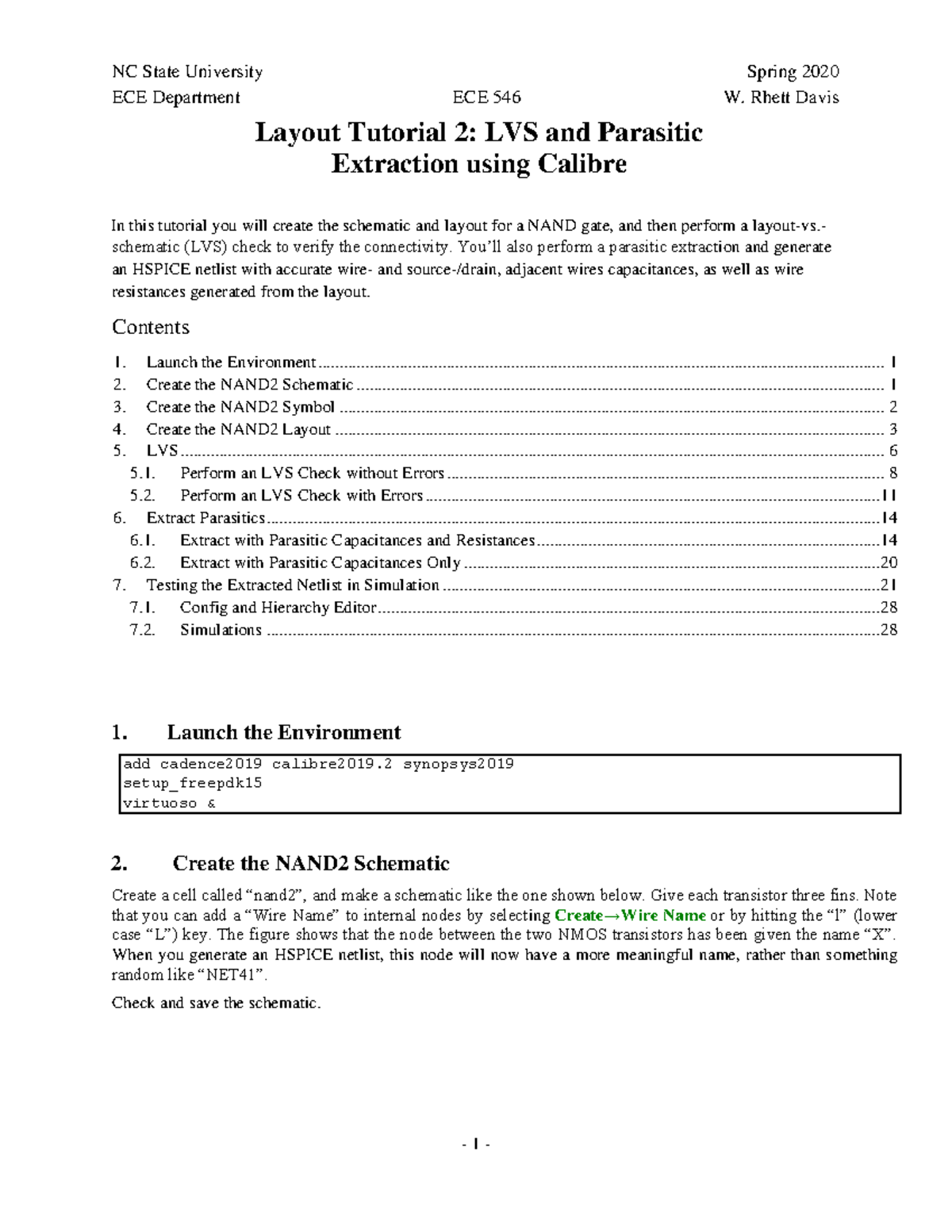Layout tut2 - ECE Department ECE 546 W. Rhett Davis Layout Tutorial 2 ...