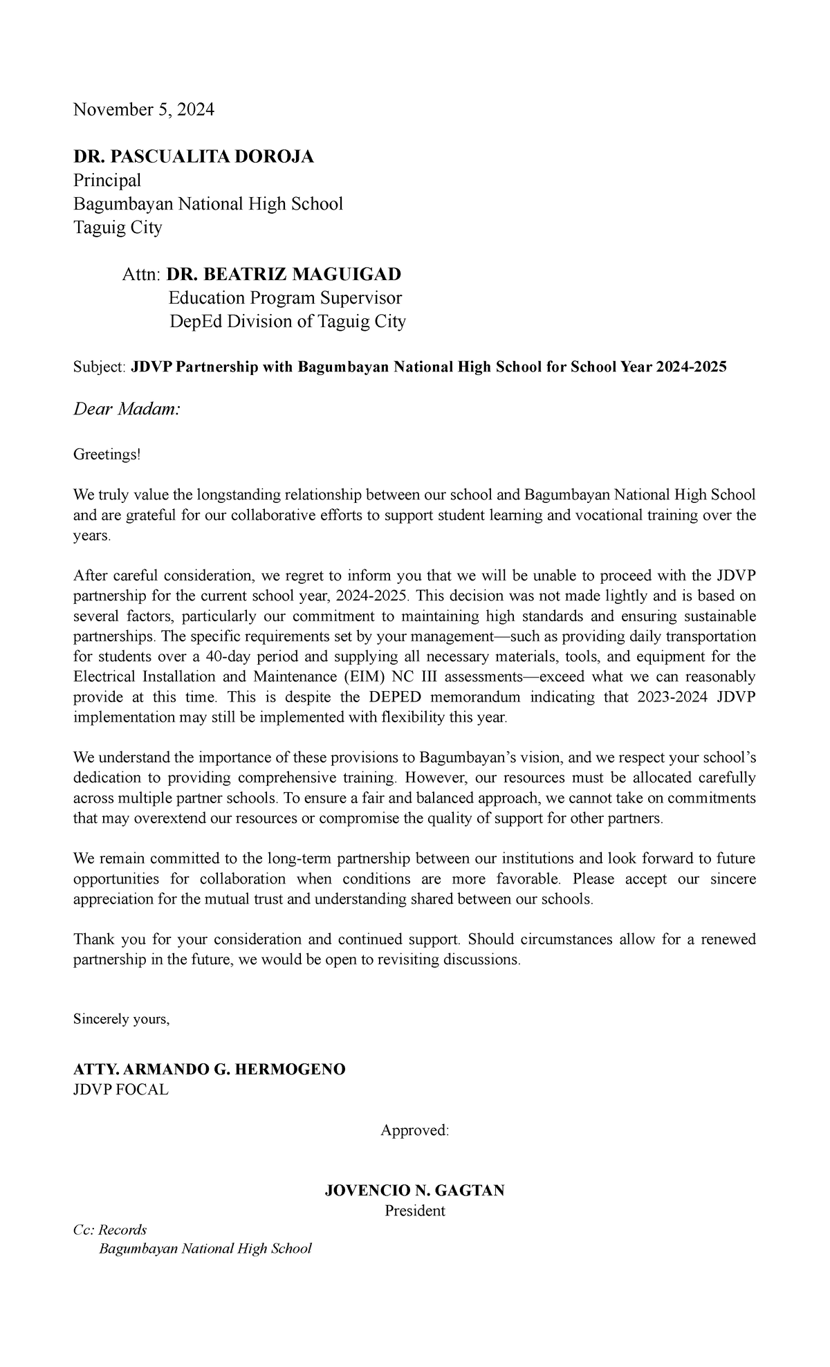JDVP Partnership - sample form - November 5, 2024 DR. PASCUALITA DOROJA ...