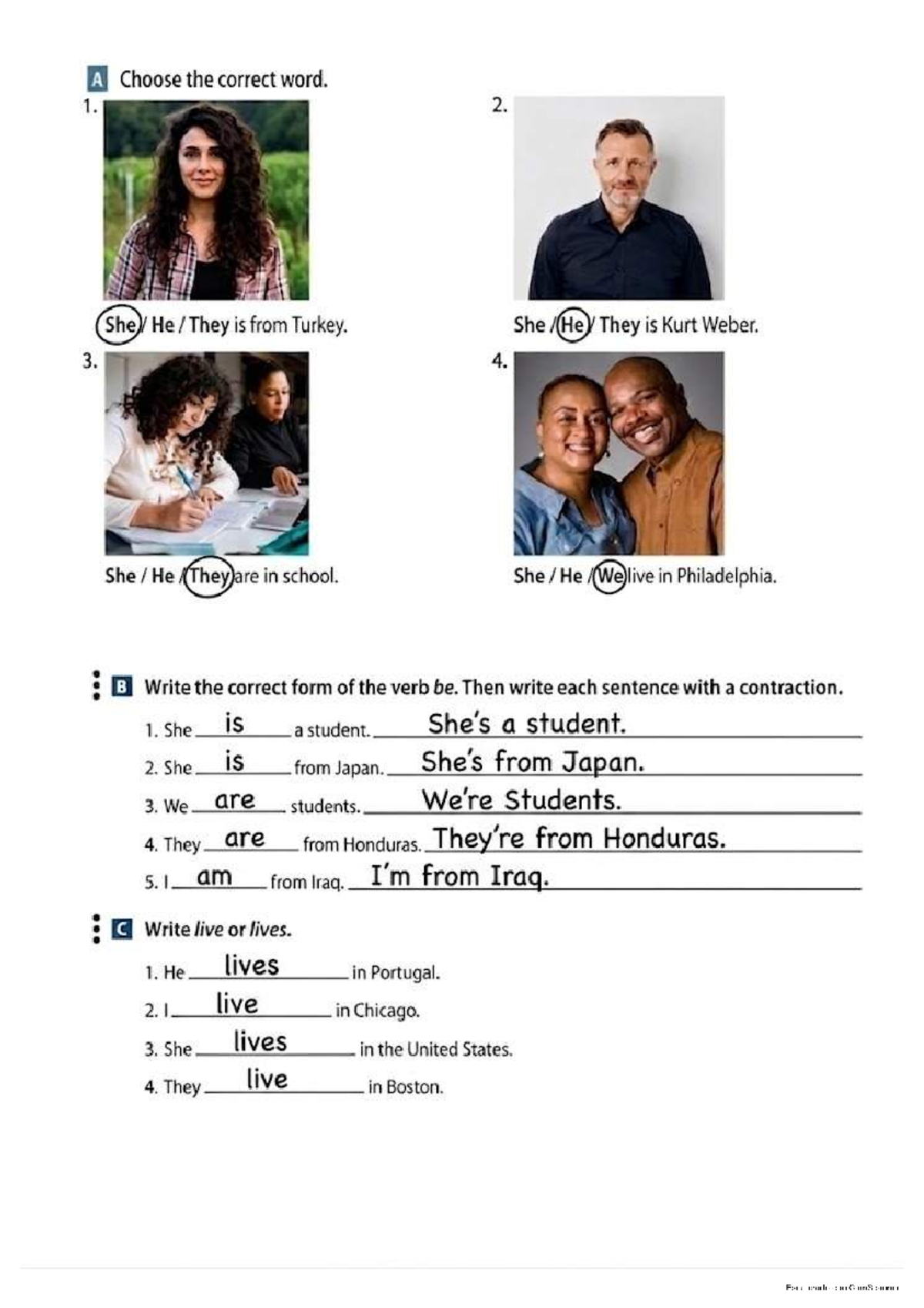 ESL Lesson: Correct Verb Forms & Address Matching - Studocu