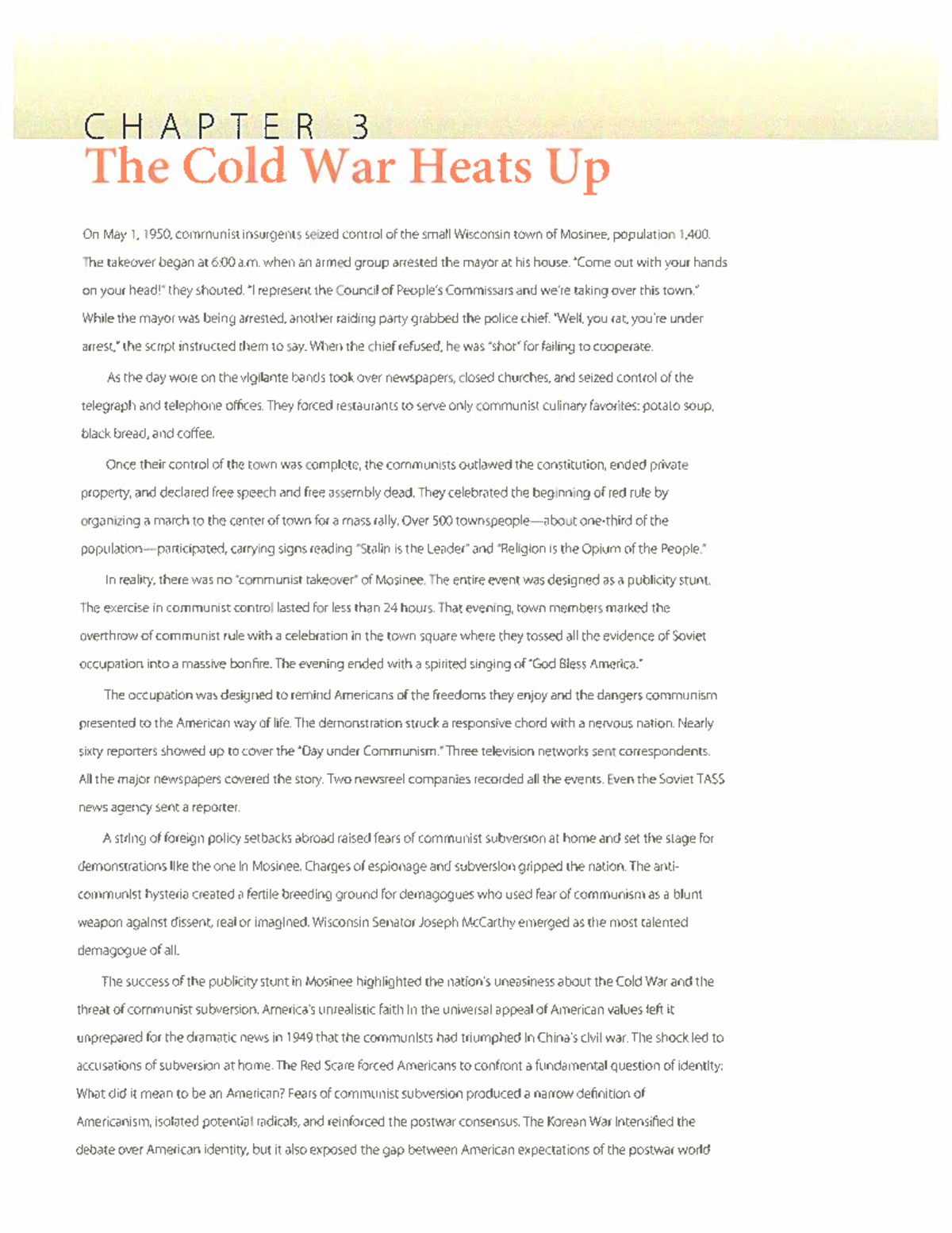 CHAPTER 3: The Cold War Heats Up - Analysis and Interpretation - Studocu