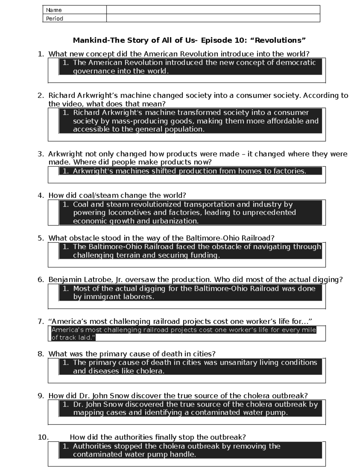 Mankind-The Story of All of Us: Episode 10 Revolutions Summary - Studocu