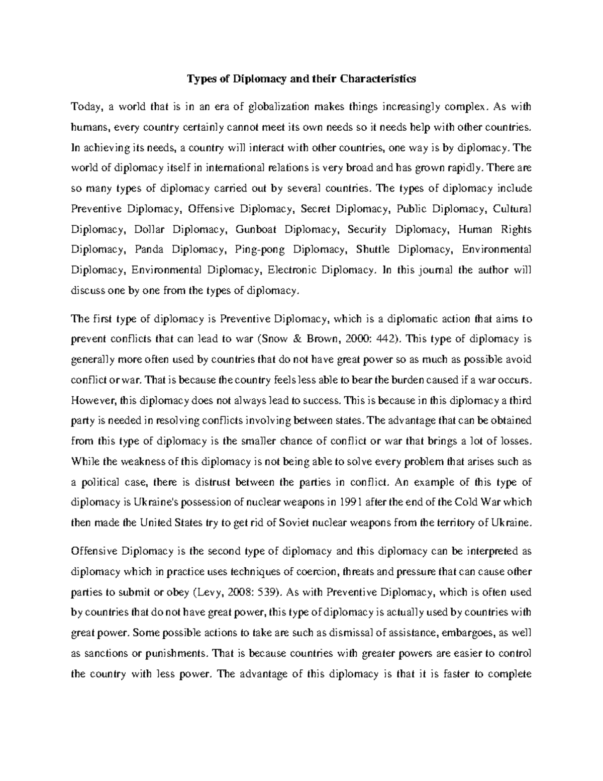 Types of Diplomacy: Characteristics & Implications in Globalization ...