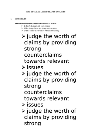 Parallel Structure - A DETAILED LESSON PLAN IN GRADE 8 3 QUARTER – WEEK ...