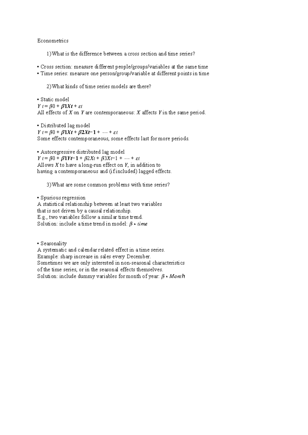 Econometrics: Understanding Time Series vs. Cross Section Analysis ...