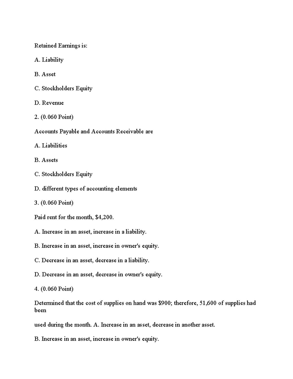 ACCT 101: Quiz on Accounting Principles and Journal Entries - Studocu