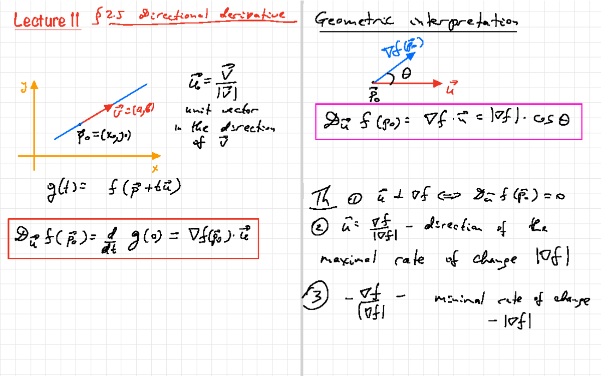 2025 Lecture 11 - Notes on Directional Derivatives and Max Rates - Studocu