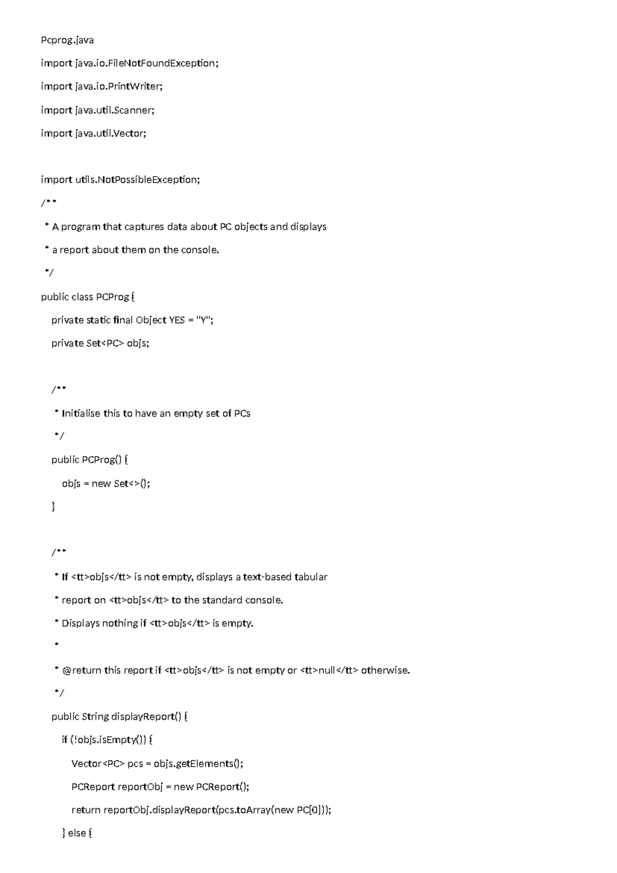 Sourcecode - HE HE - Pcprog import java.io; import java.io; import java.util; import java.util ...