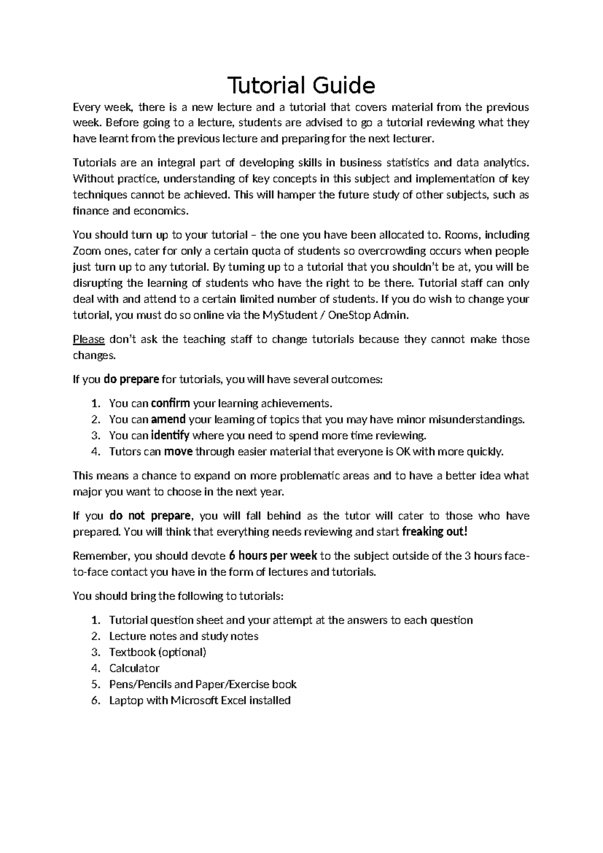 Tutorial 3 Guide: Week 4-6 Business Stats & Data Analytics - Studocu