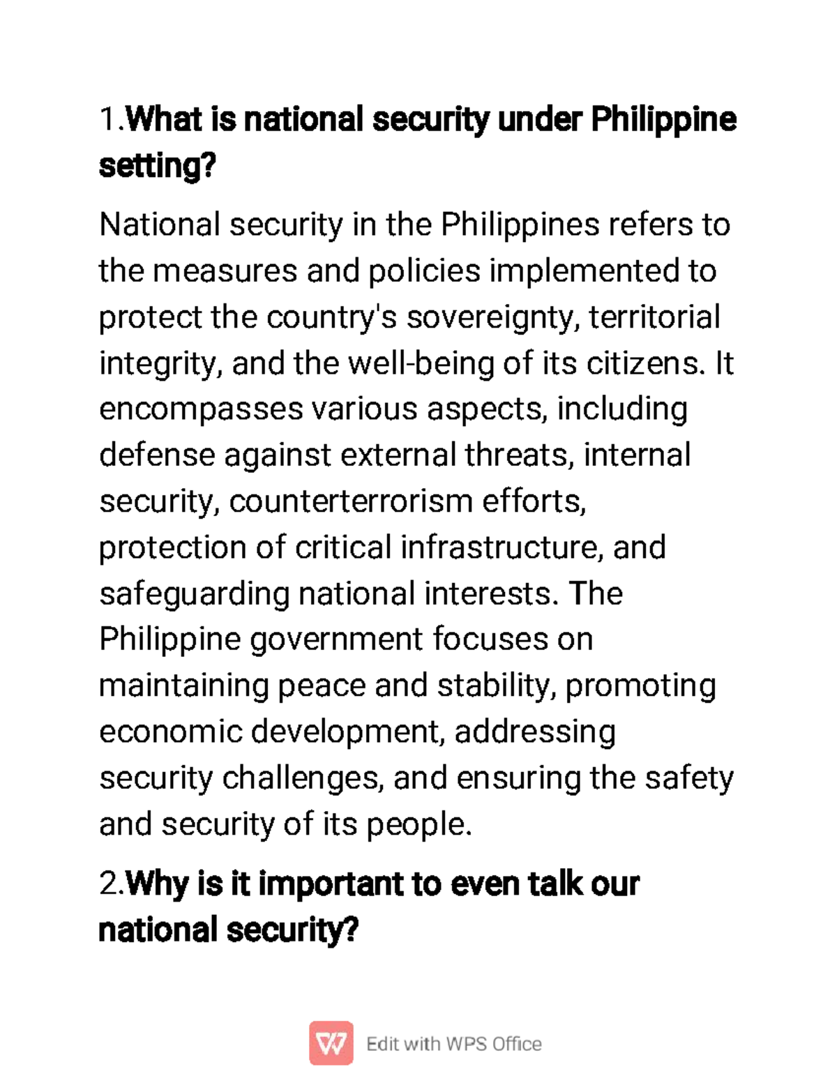 National Security in the Philippine Context: Key Aspects & Importance ...