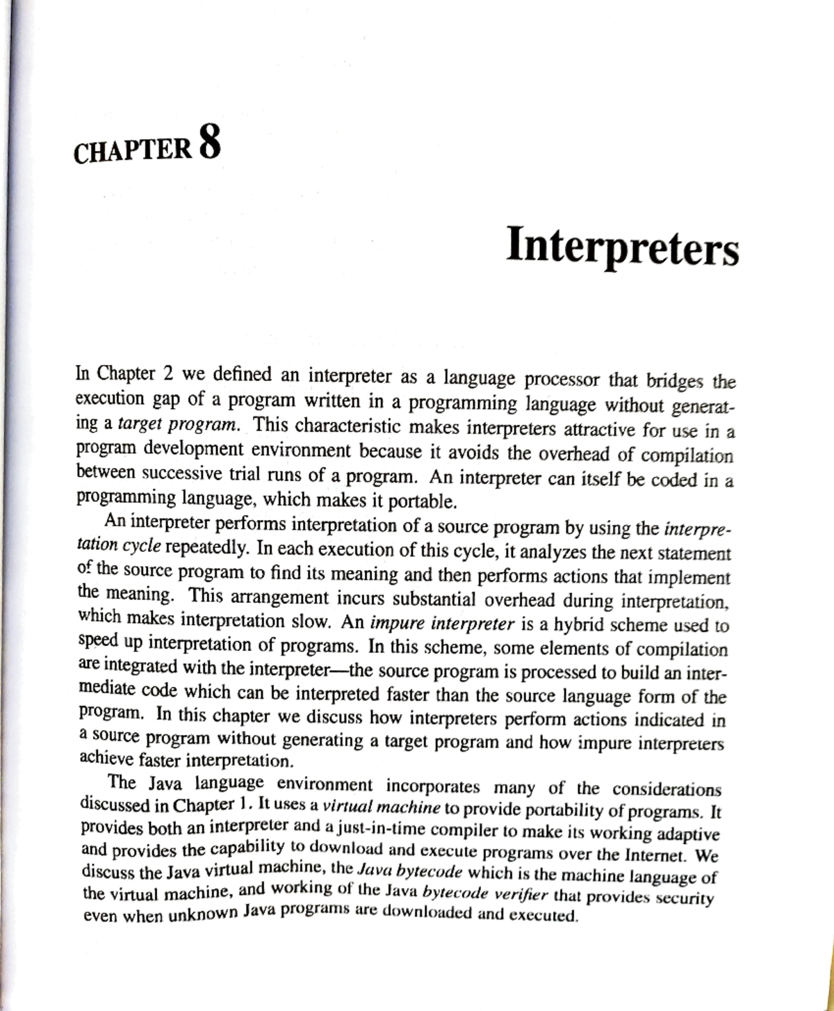 Interpreter Sp System Programming Notes Chapter Interpreters In