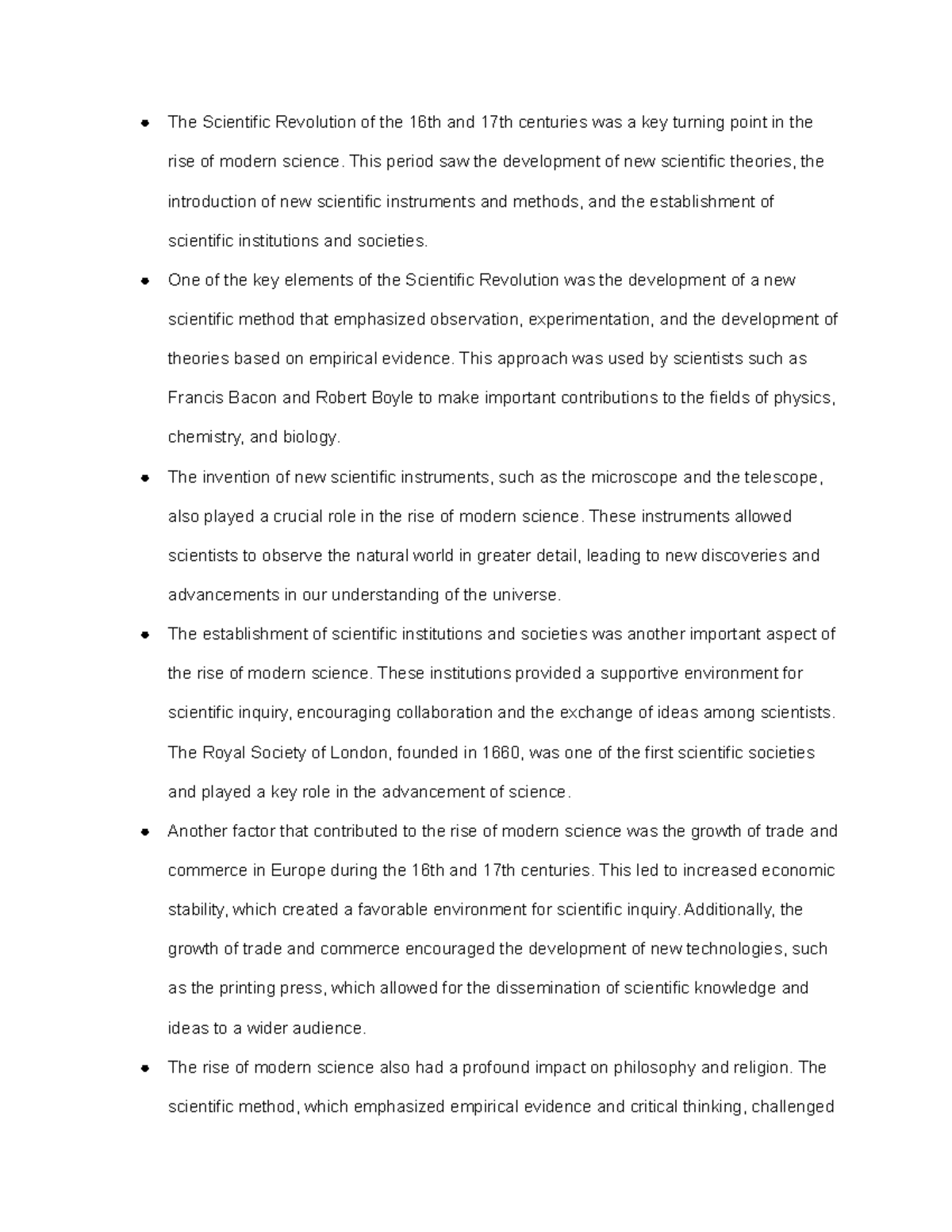 The rise of modern science notes 3 - The Scientific Revolution of the ...