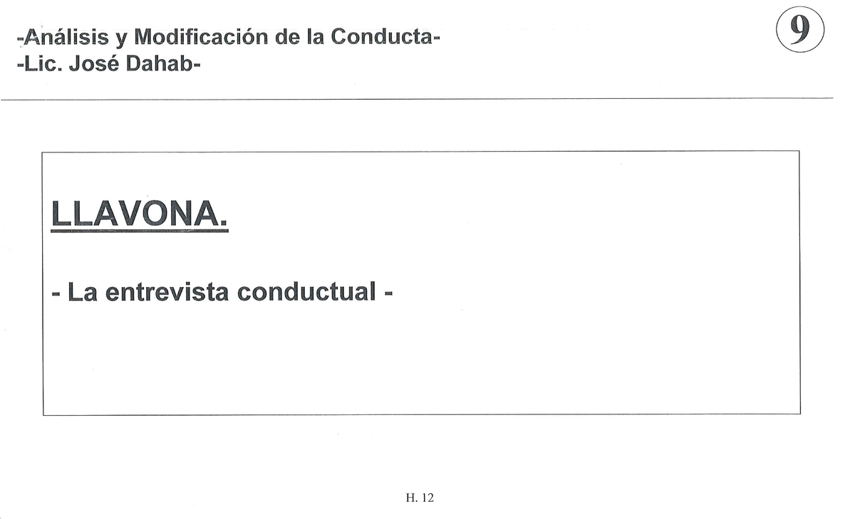 Guía de La Entrevista Conductual en Psicología: AMC 3.3 - Llavona - Studocu