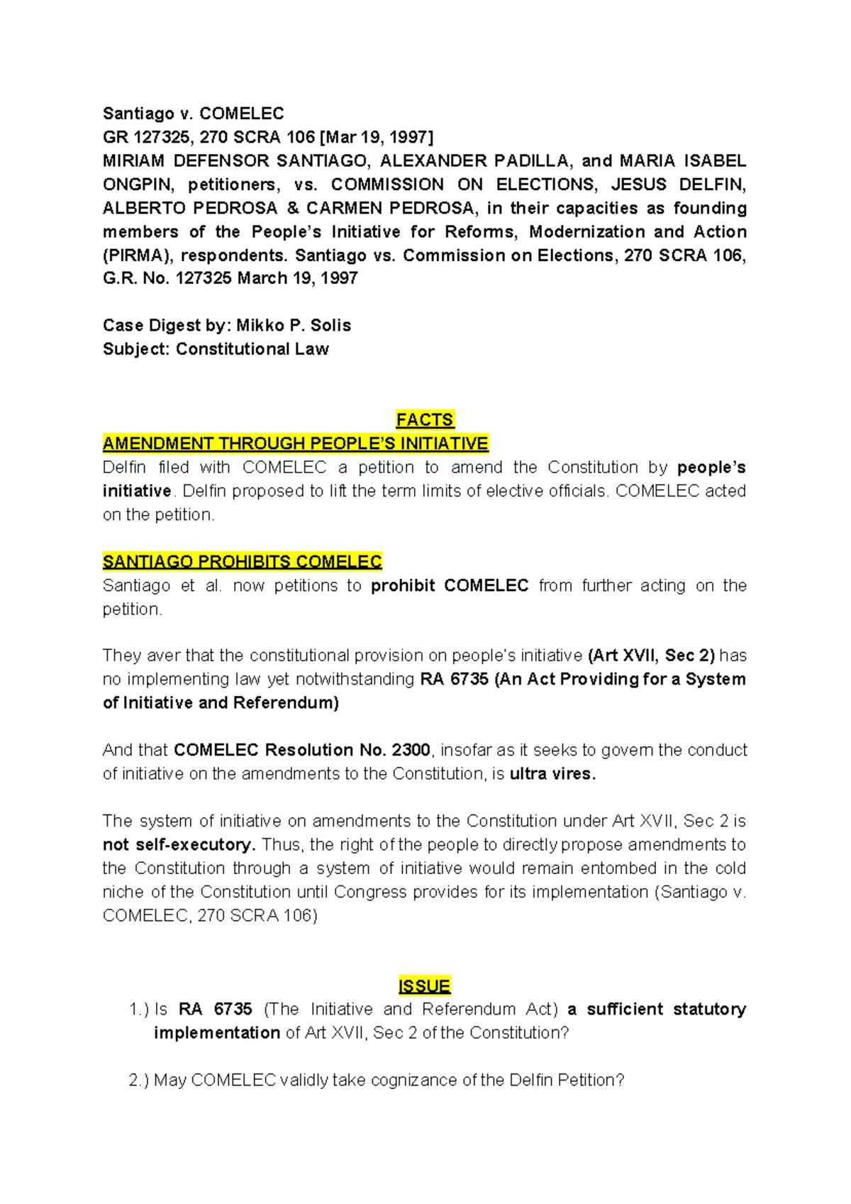 How to Digest a Case: A Guide for Legal Studies (Case Digest) - Studocu