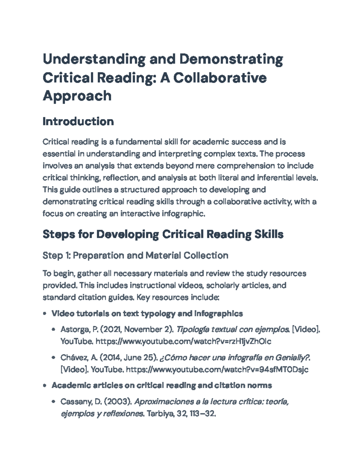 Critical Reading Skills: A Collaborative Approach Guide (CRS 101) - Studocu