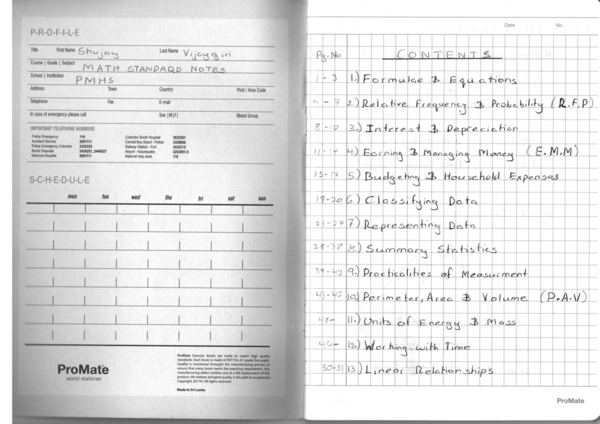 Maths Standard Notes: Formulae, Tips & Practical Concepts (MATH 101 ...