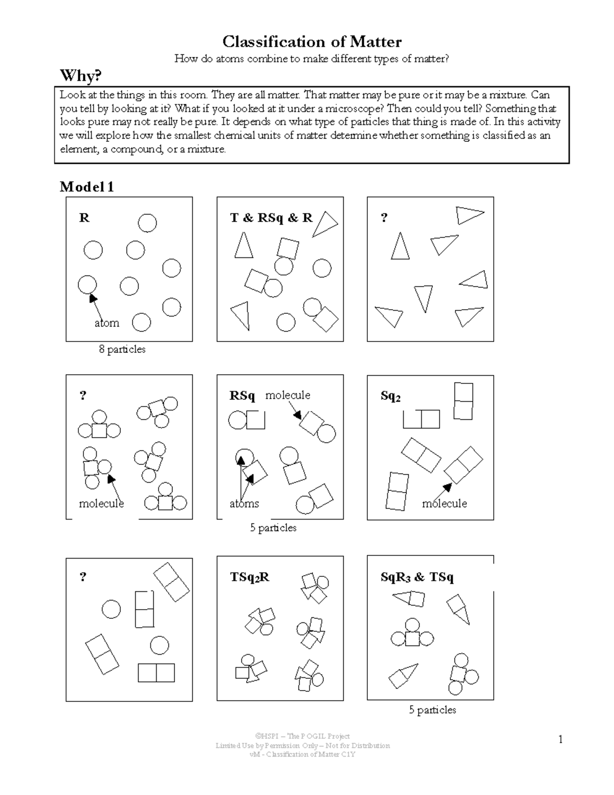 Classification of Matter: POGIL Activity C1Y Insights - Studocu