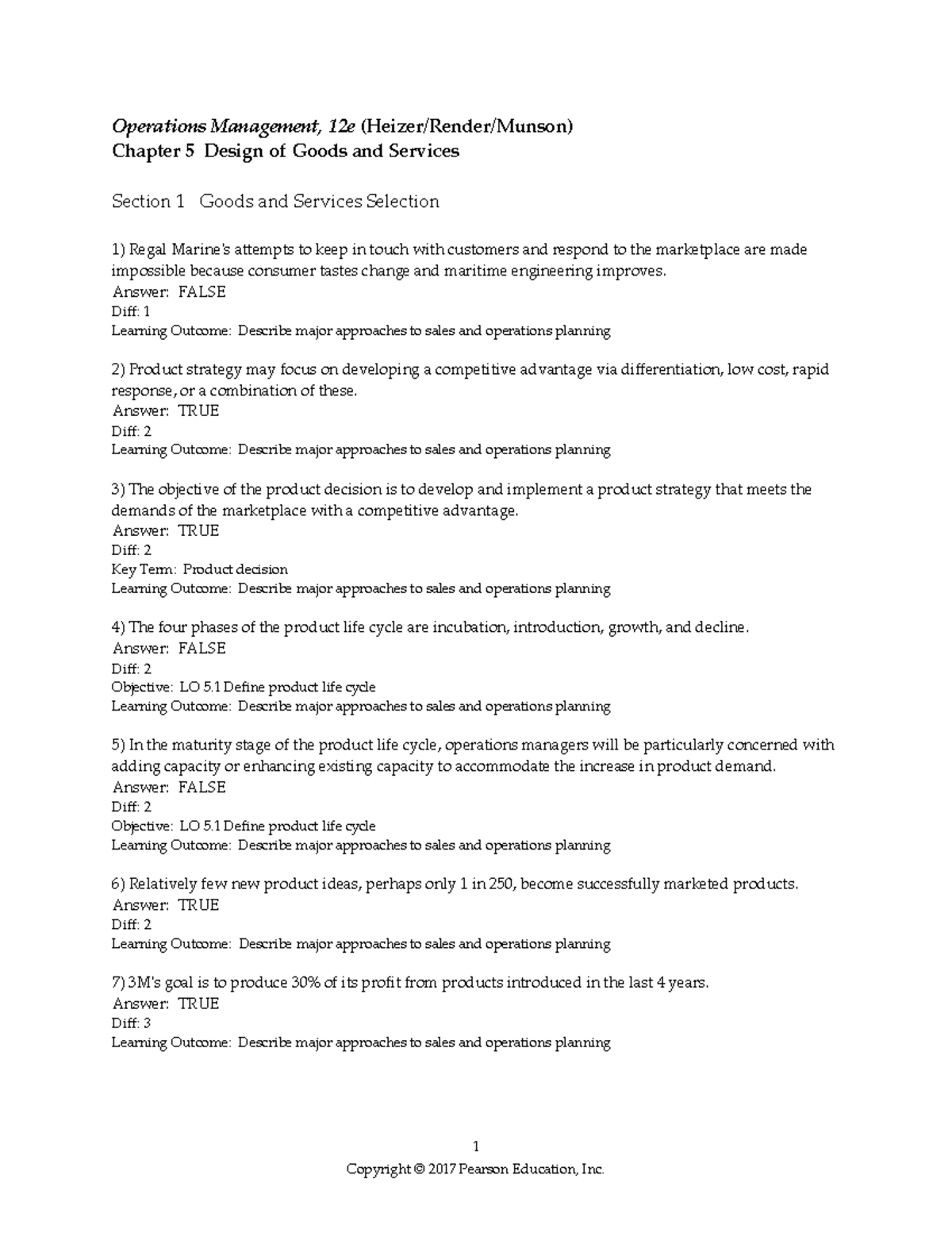 Operations Management OM 300 Final Exam Questions and Answers - Studocu