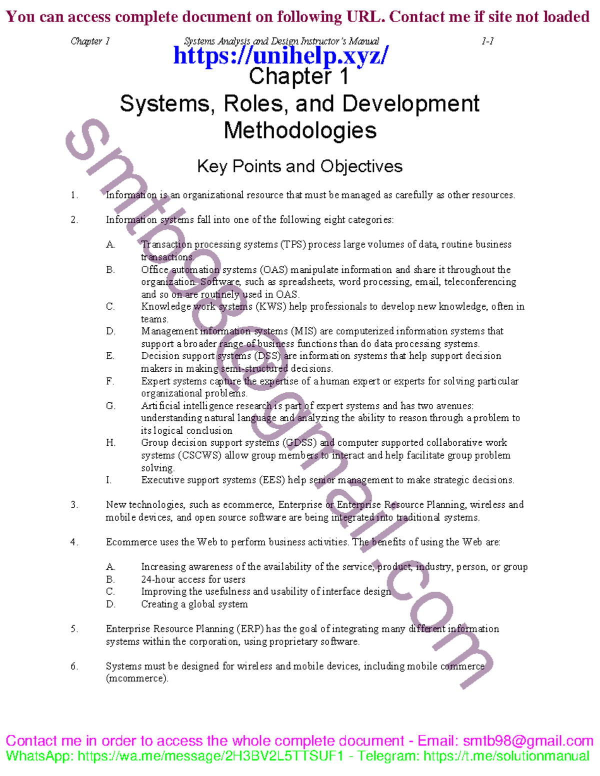 Instructor's Manual for Systems Analysis & Design (Course Code: 8th Ed) - Studocu